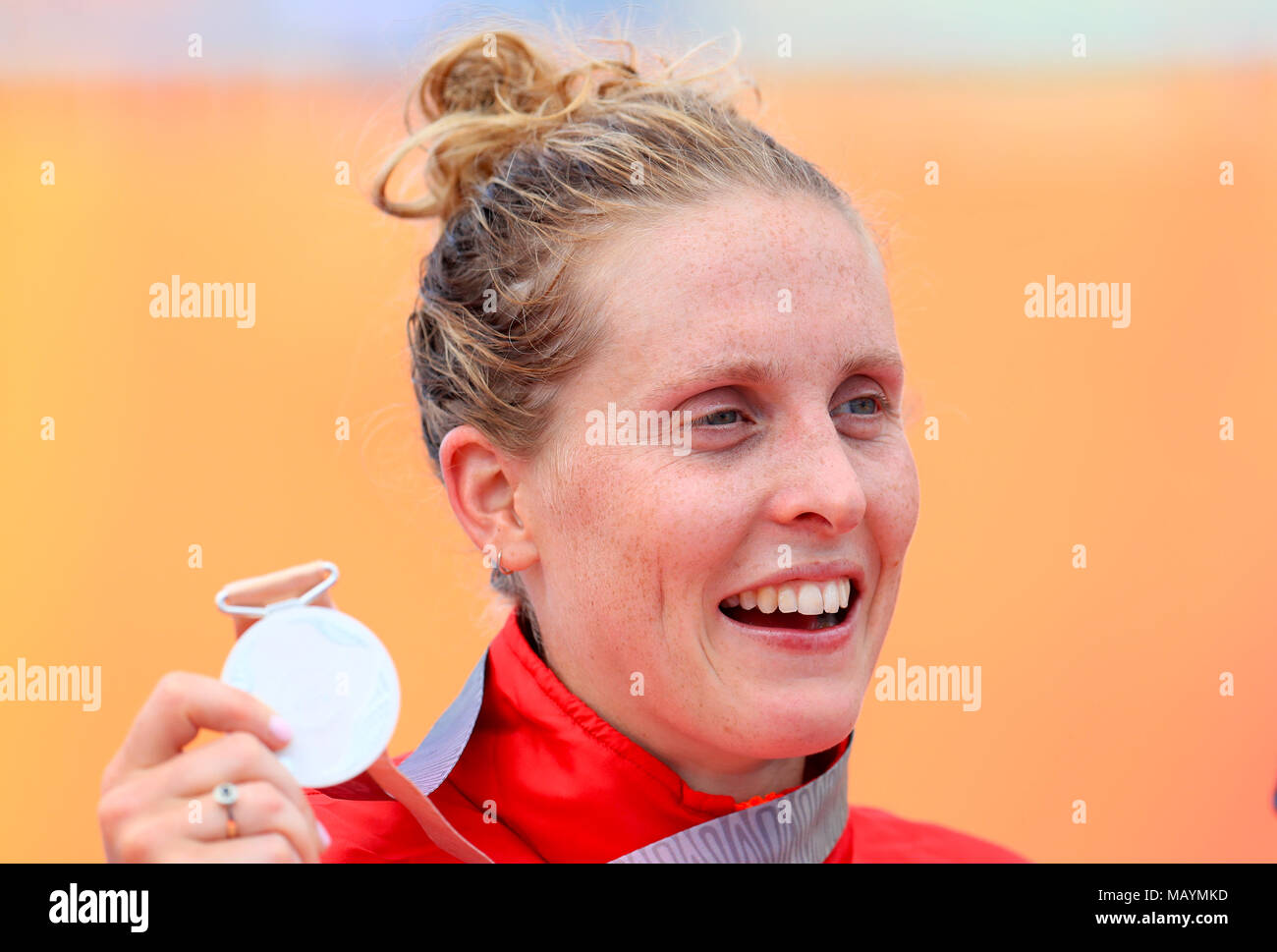 England's Jessica Learmonth on the podium after winning silver in the ...