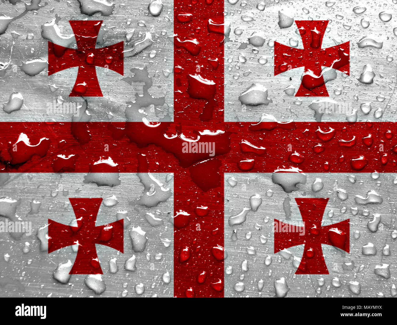 flag of Georgia with rain drops Stock Photo - Alamy