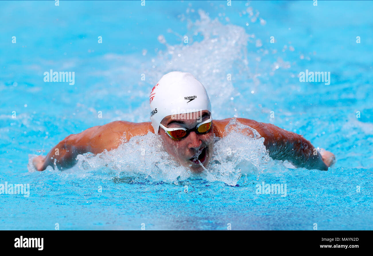 Wales' Alys Thomas competes in the Women's 100m Butterfly - Heat 3 at ...