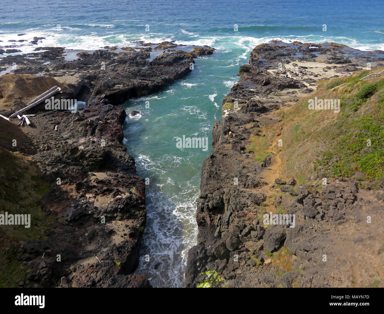 Cook's Chasm at Cape Perpetua in Oregon Stock Photo - Alamy