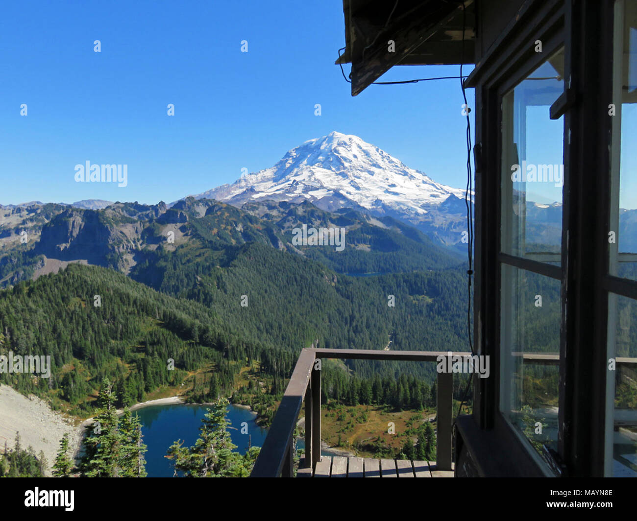 Tolmie Peak Lookout at Mt Rainier NP in Washington Stock Photo - Alamy