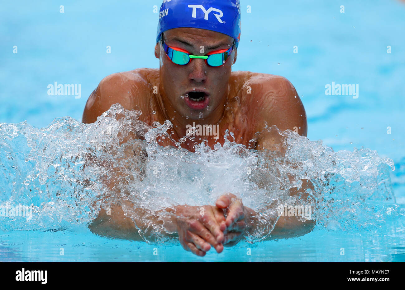 Scotland's Craig Benson competes in the Men's 200m Breaststroke - Heat ...