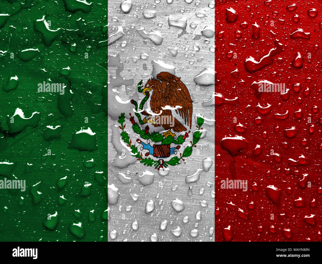 flag of Mexico with rain drops Stock Photo - Alamy