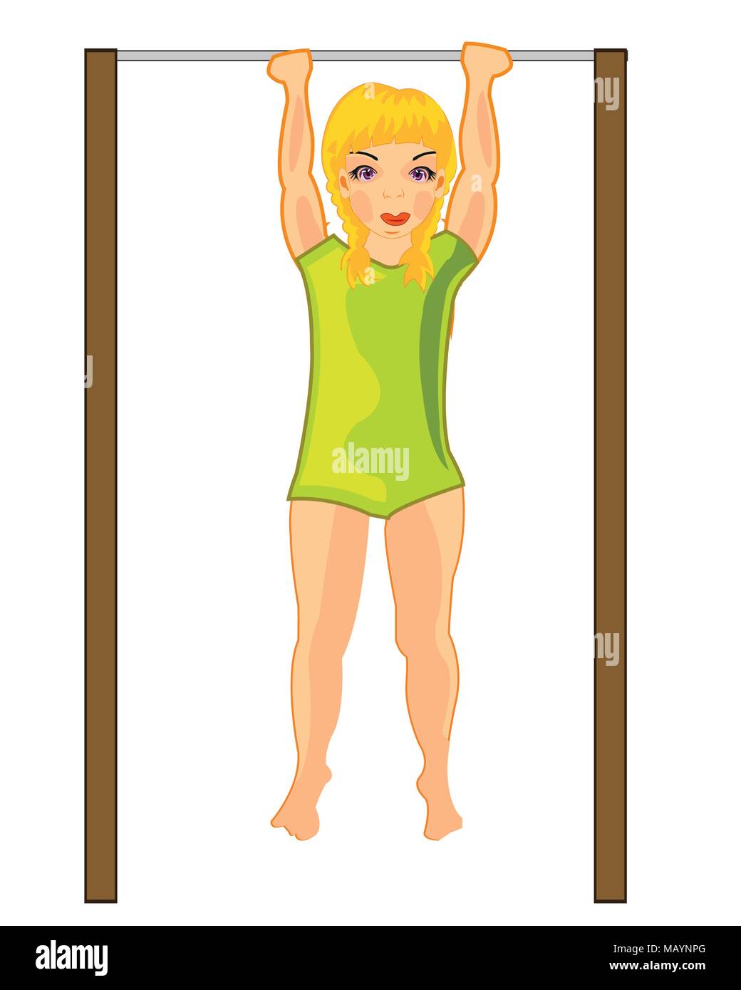 Horizontal bar girl Stock Vector Images - Alamy