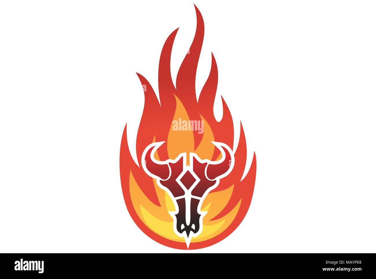 fire bull skull logo icon Stock Vector Image & Art - Alamy