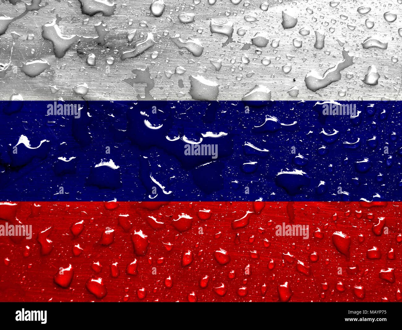 flag of Russia with rain drops Stock Photo - Alamy