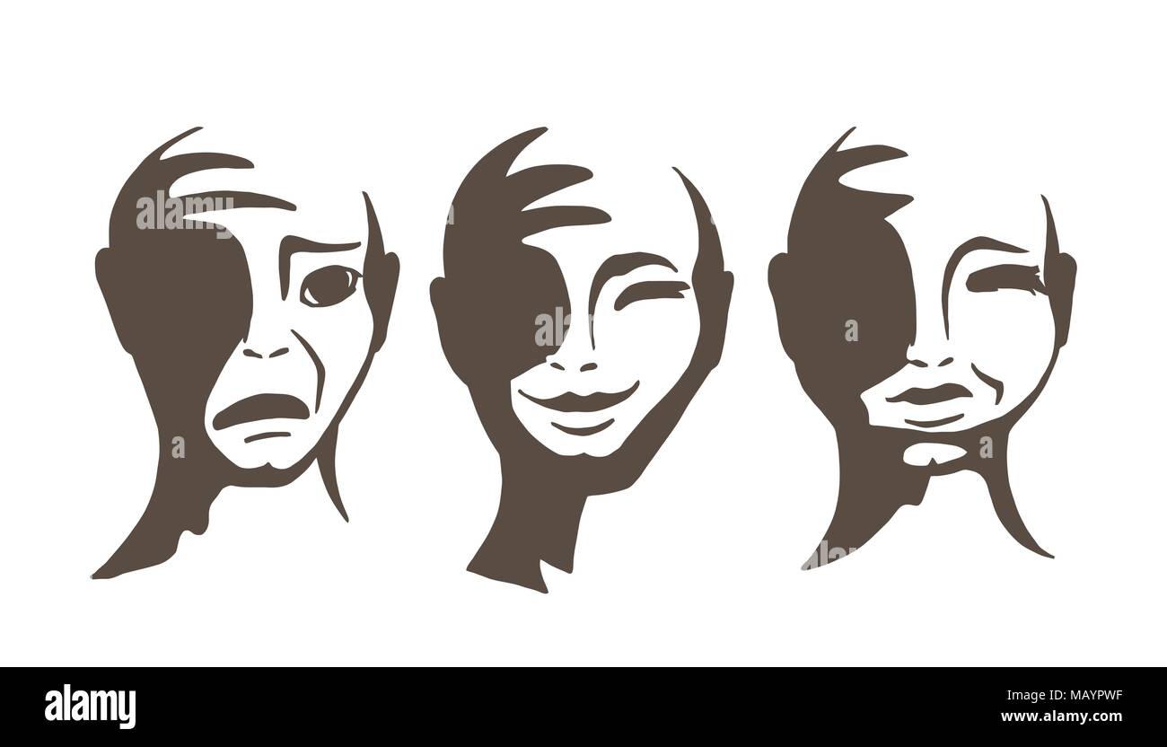 The monochrome faces of people Stock Vector Image & Art - Alamy