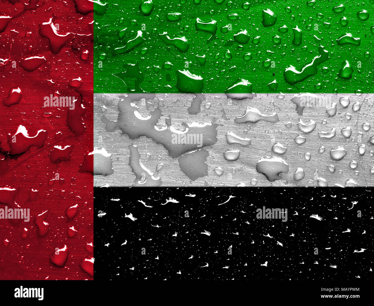 flag of United Arab Emirates with rain drops Stock Photo - Alamy