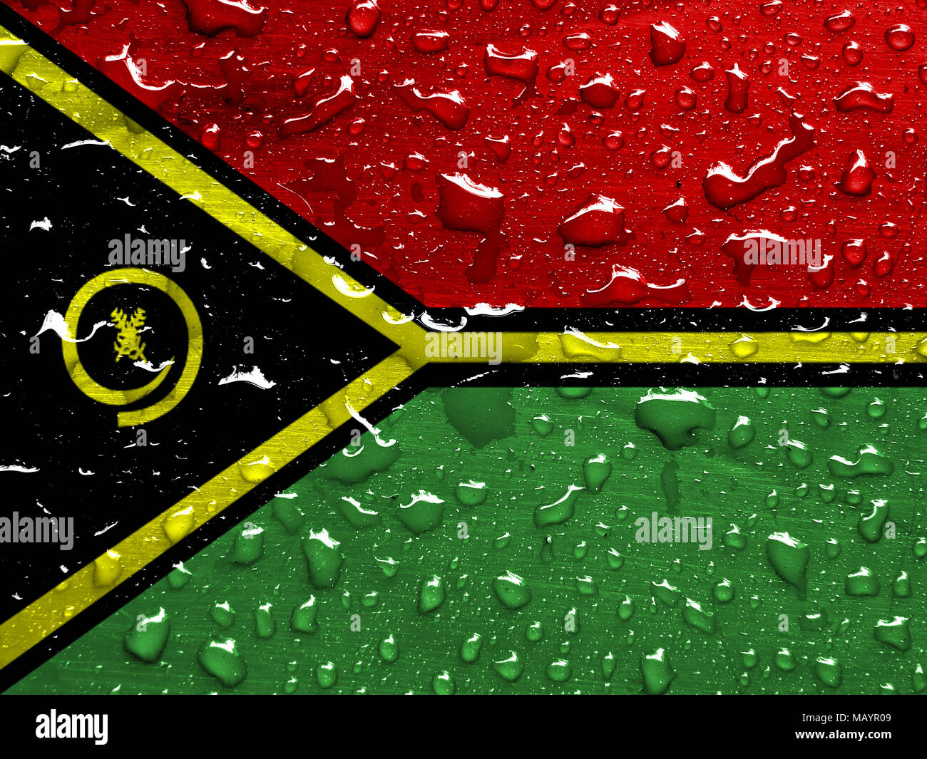 flag of Vanuatu with rain drops Stock Photo - Alamy