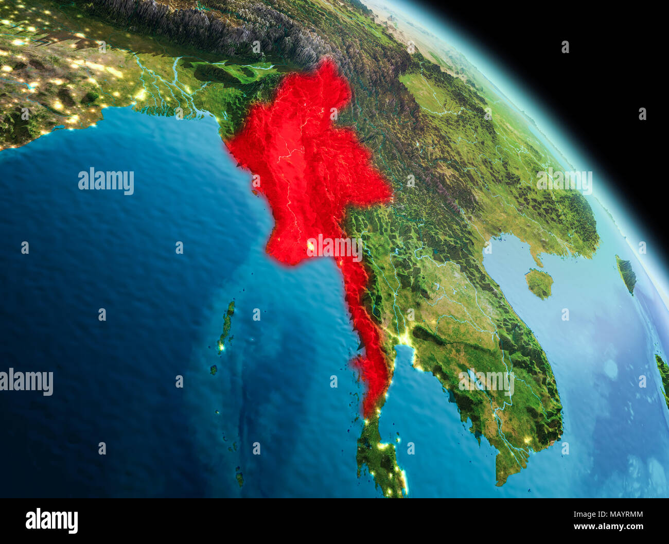Myanmar satellite image hi-res stock photography and images - Alamy