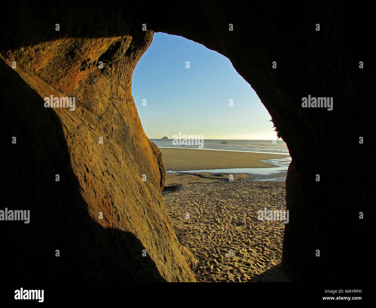 Cave at Hug Point Beach in Oregon Stock Photo - Alamy