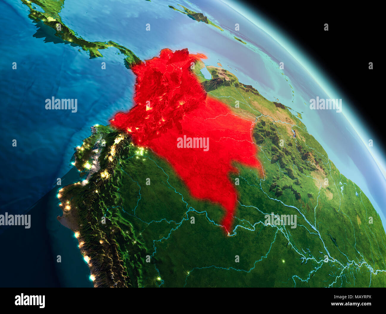 Satellite view colombia hi-res stock photography and images - Alamy