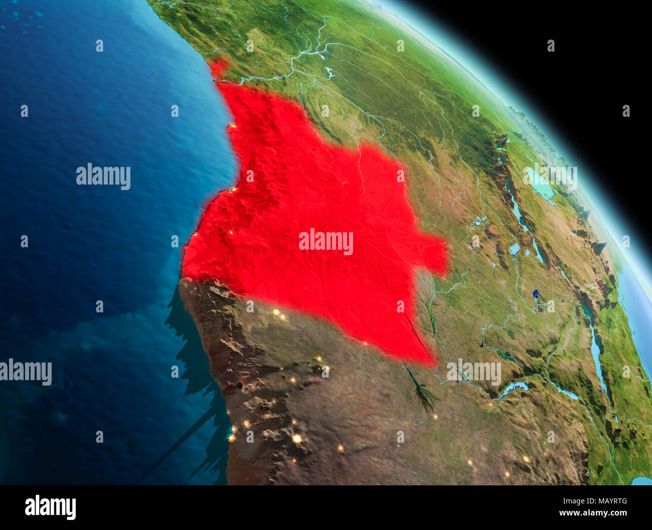 Realistic 3d map angola hi-res stock photography and images - Alamy