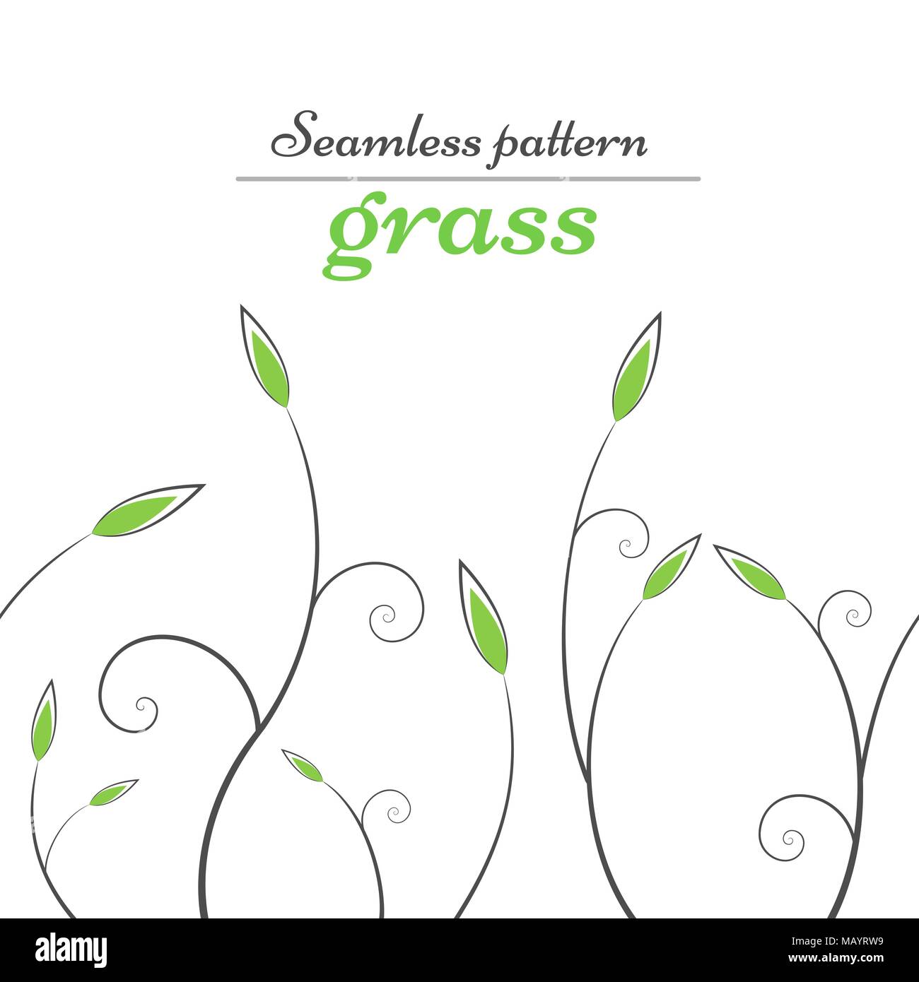 Grass leaf green line Stock Vector Images - Alamy