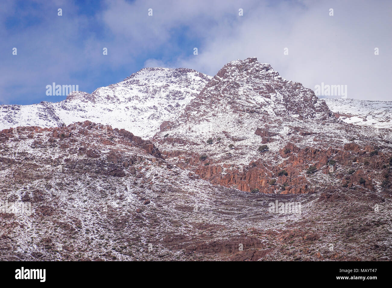 Snow Mountain View, Atlas Mountain, Morocco Stock Photo - Alamy