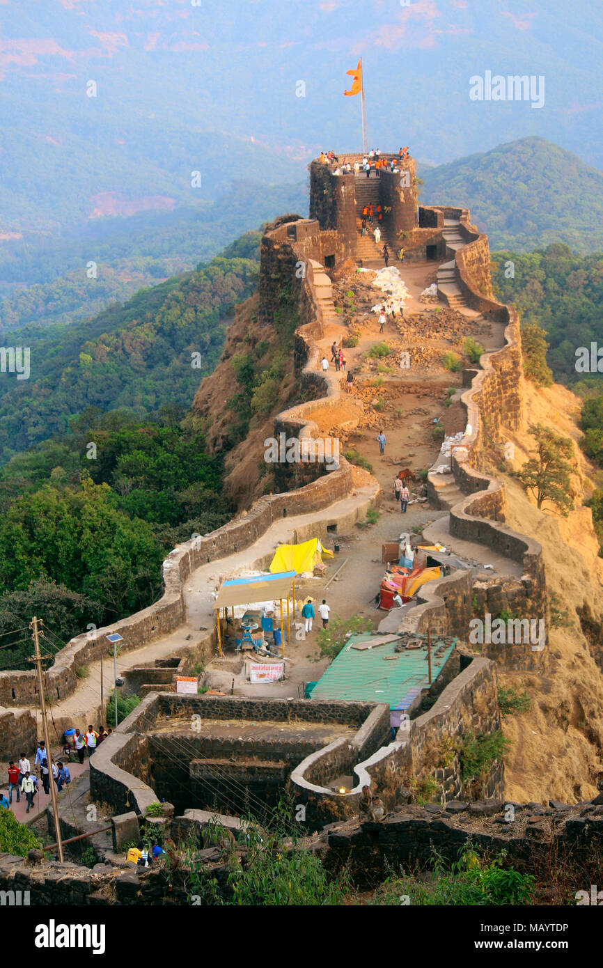 Aerial view of Pratapgad fort, Satara. Pratapgad literally Valour Fort ...