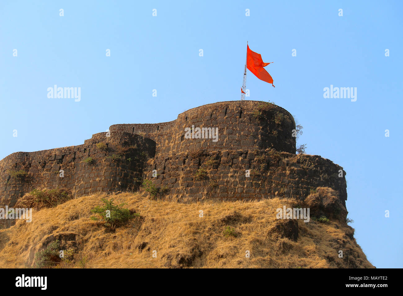 Pratpagad fort, Back view, Mahableshwar, Satara. Pratapgad literally ...