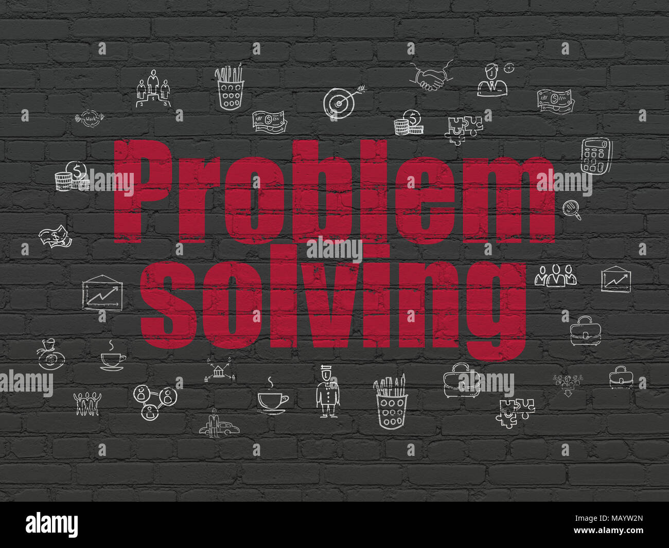 Problem solving concept doodle icons hi-res stock photography and ...