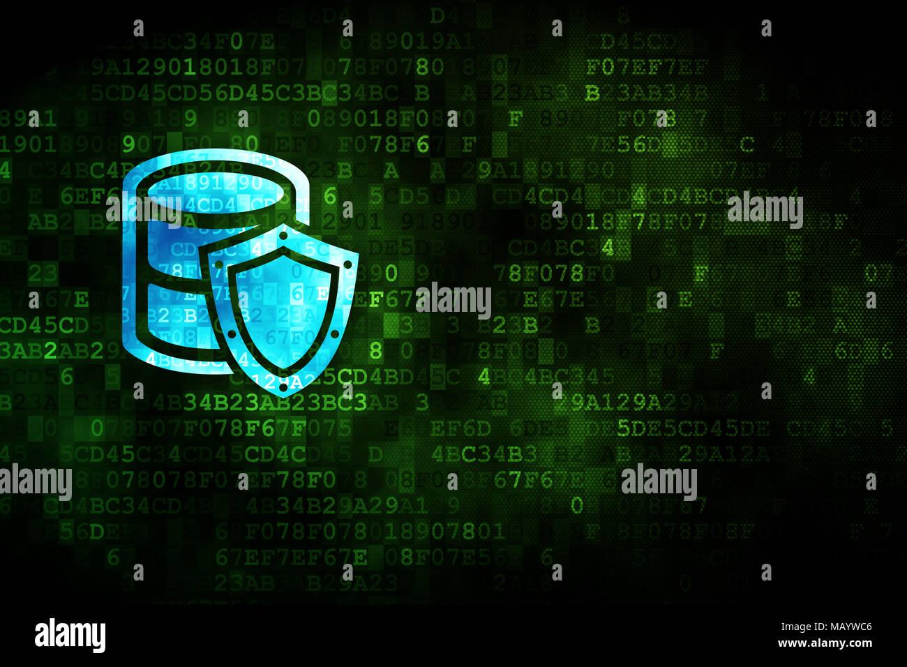 Programming concept: Database With Shield on digital background Stock ...