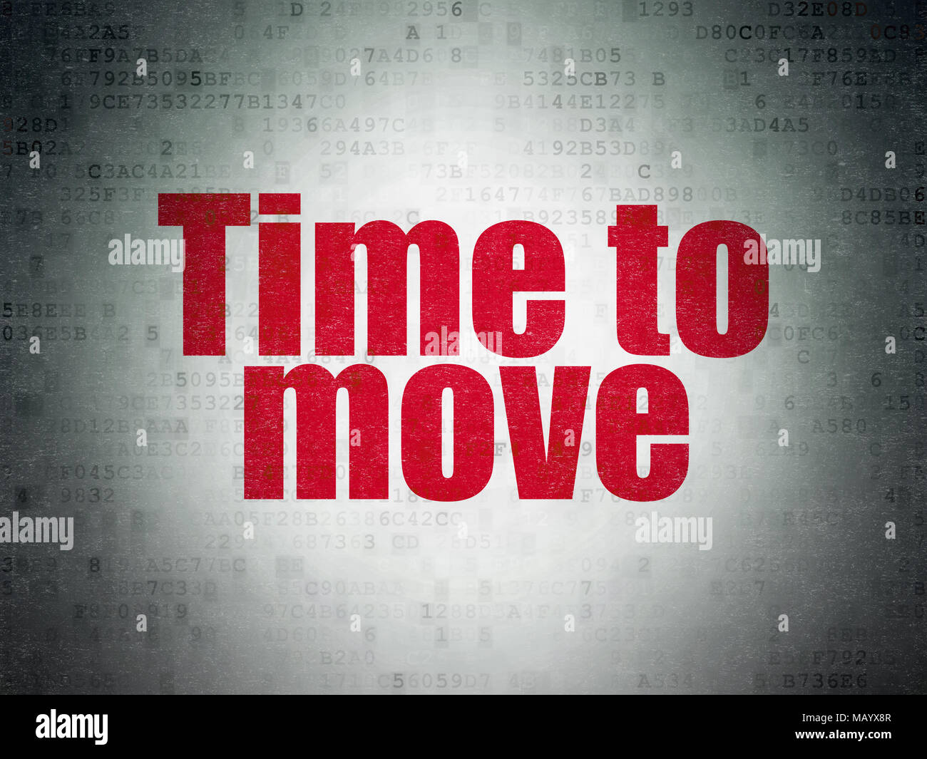Time concept: Time to Move on Digital Data Paper background Stock Photo ...