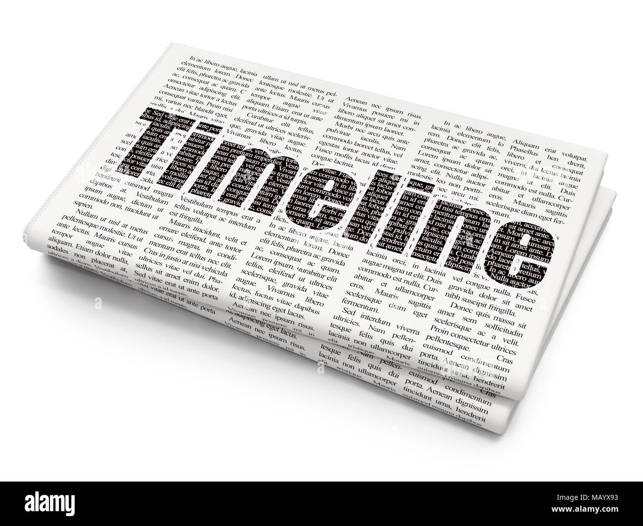 Timeline concept: Timeline on Newspaper background Stock Photo - Alamy