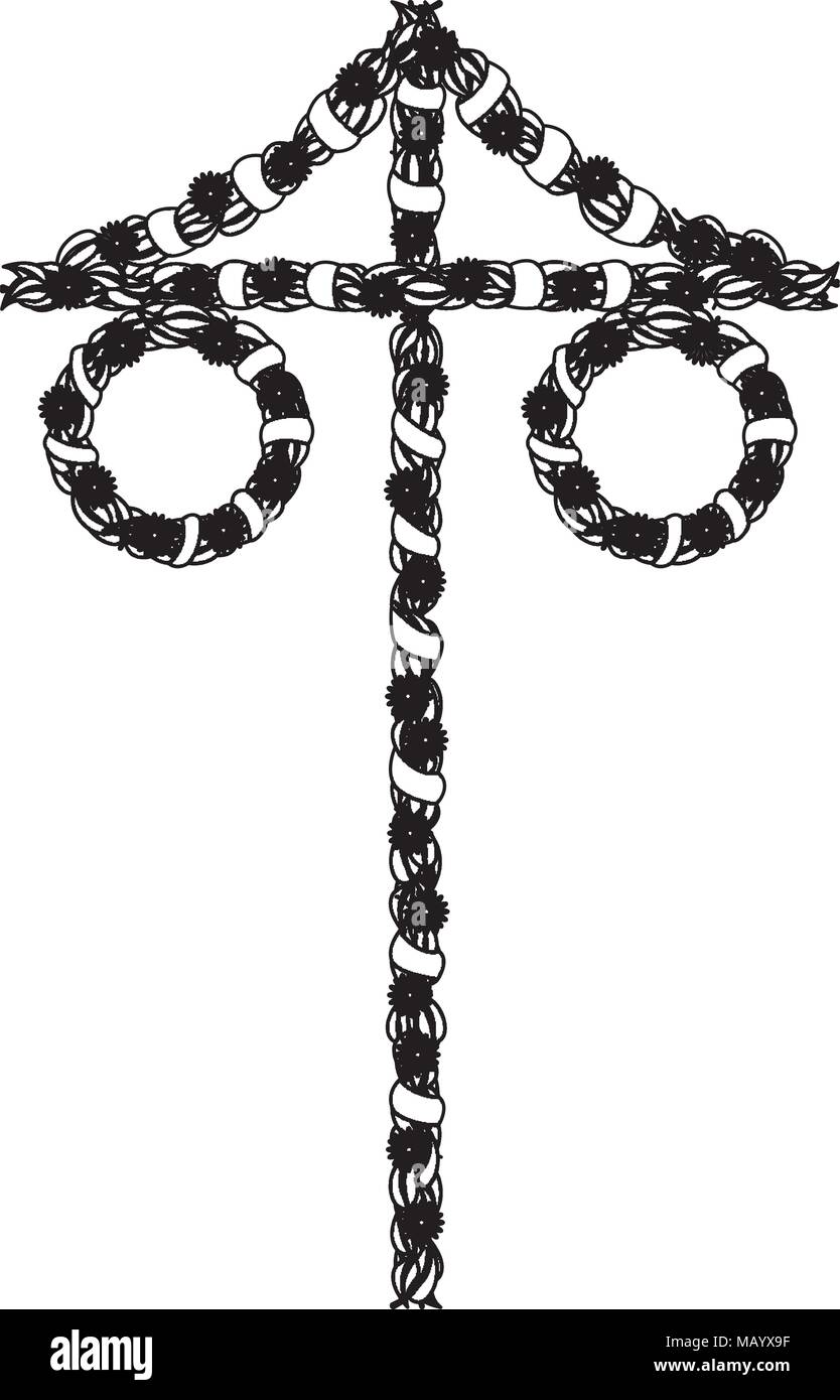 traditional midsummer pole and swedish symbol Stock Vector Image & Art ...