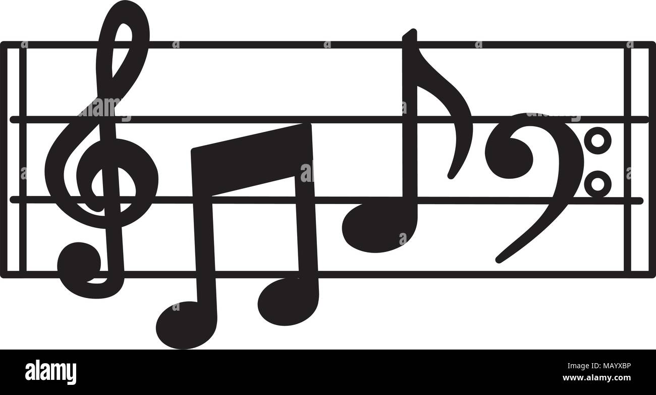 set of music notes and staff image Stock Vector Image & Art - Alamy