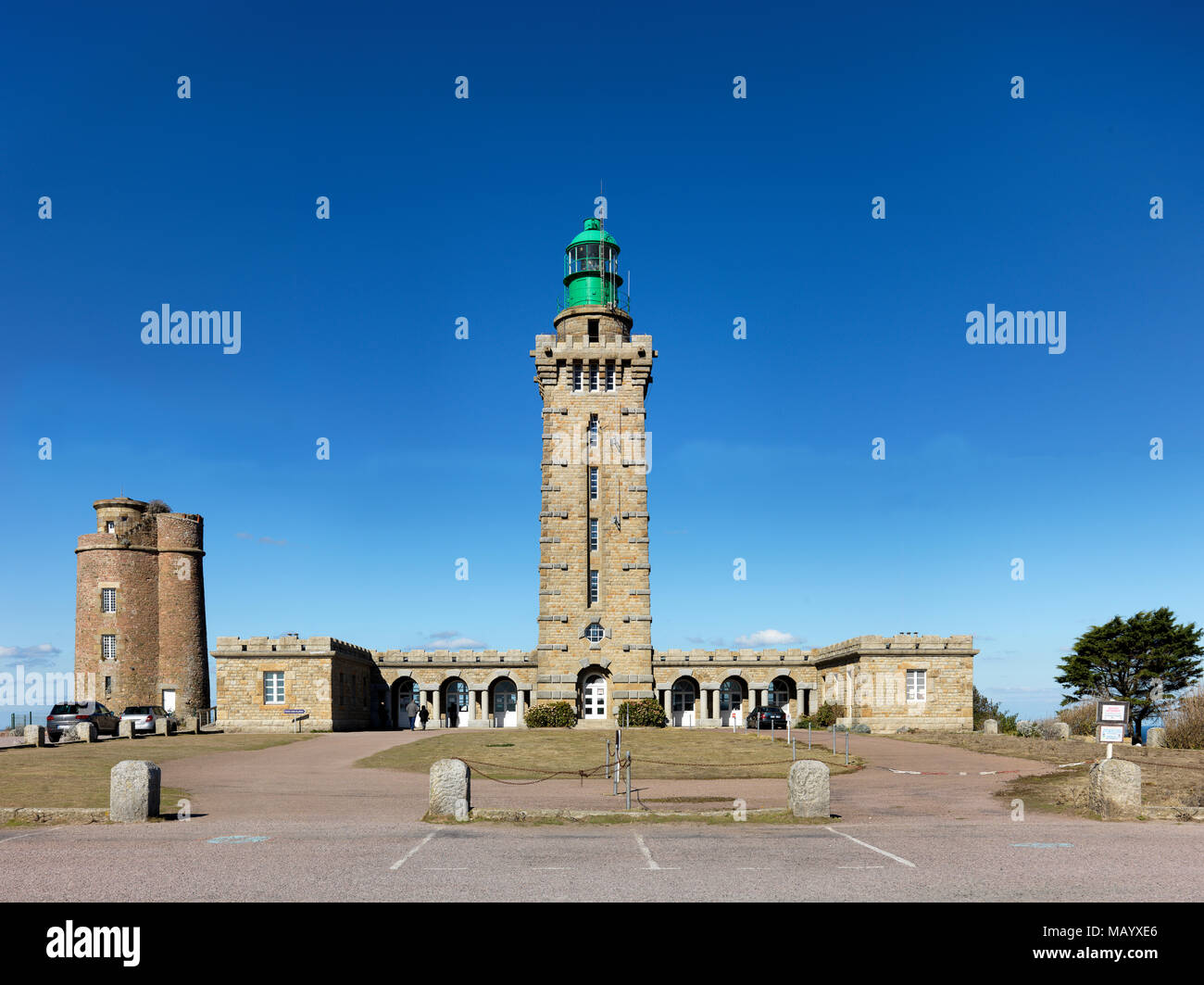 Old lighthouse Phare and new lighthouse, Cap Frehel, Emerald Coast ...
