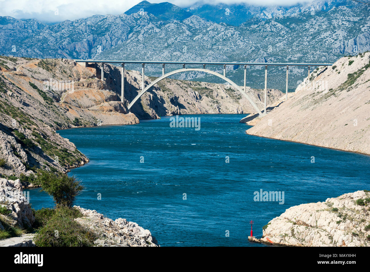 Paski Most Bridge, Pag Bridge, Pag Island, Dalmatia, Croatia Stock ...