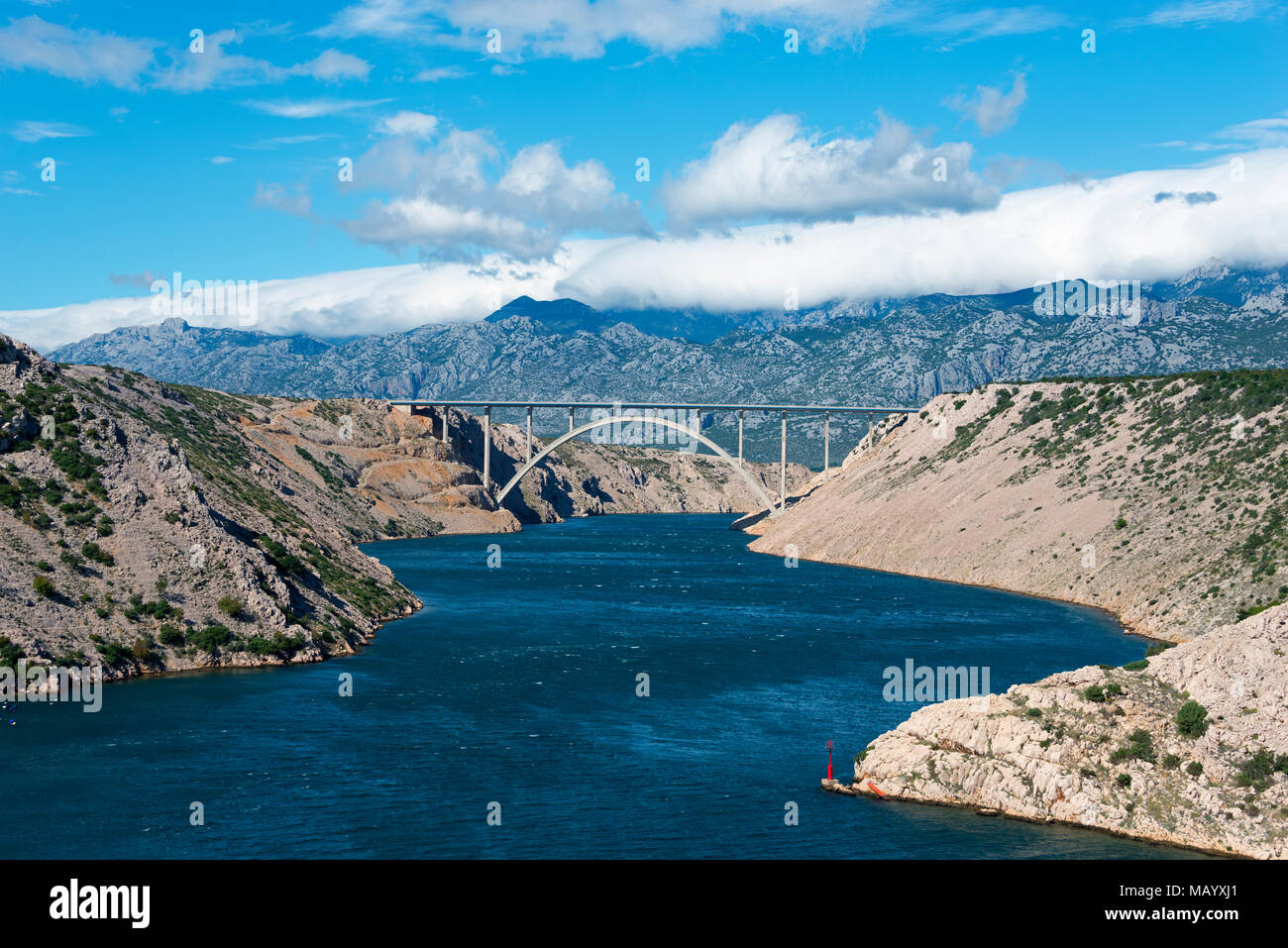 Paski Most Bridge, Pag Bridge, Pag Island, Dalmatia, Croatia Stock ...