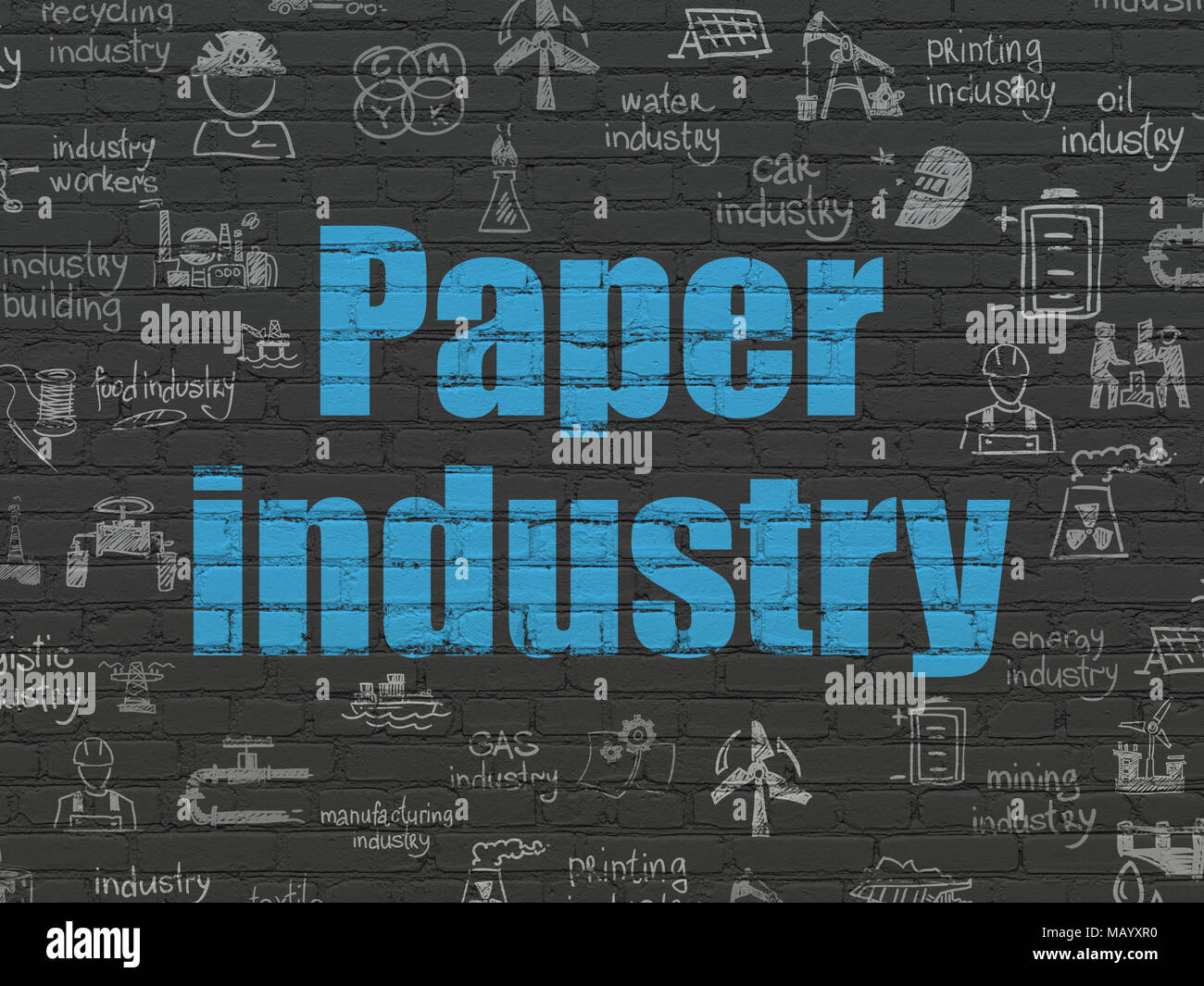 Industry concept: Paper Industry on wall background Stock Photo - Alamy