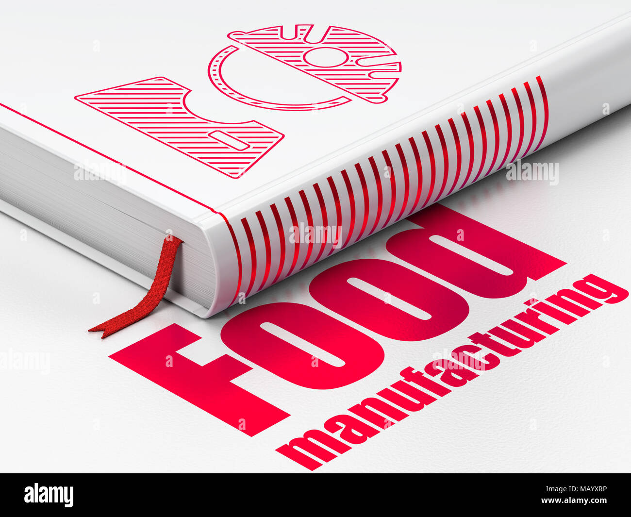 Industry concept: book Factory Worker, Food Manufacturing on white ...