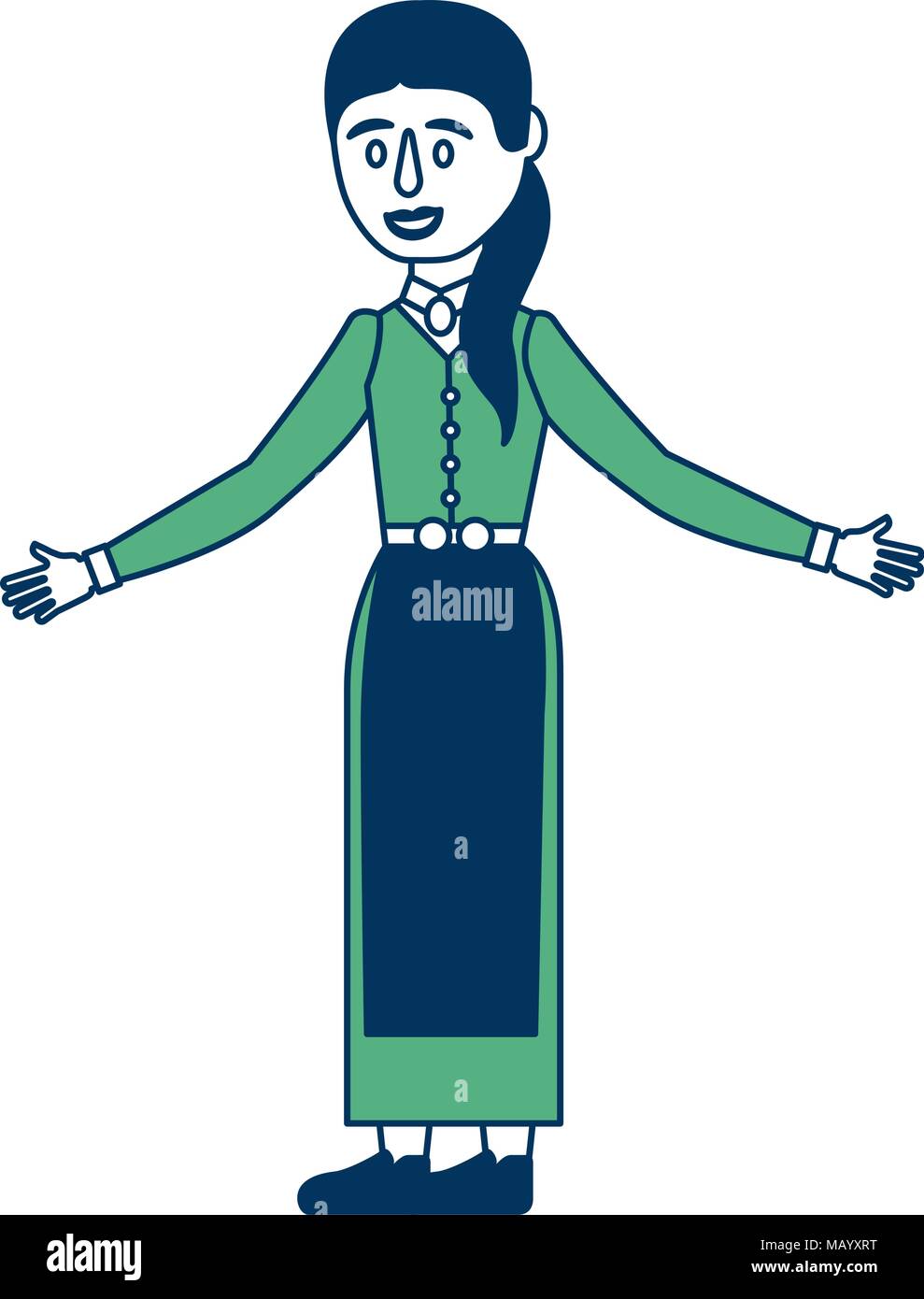 Woman in folk clothes Stock Vector Images - Alamy