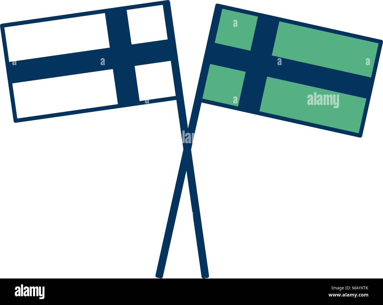 swedish flags crossed pole national emblem Stock Vector Image & Art - Alamy