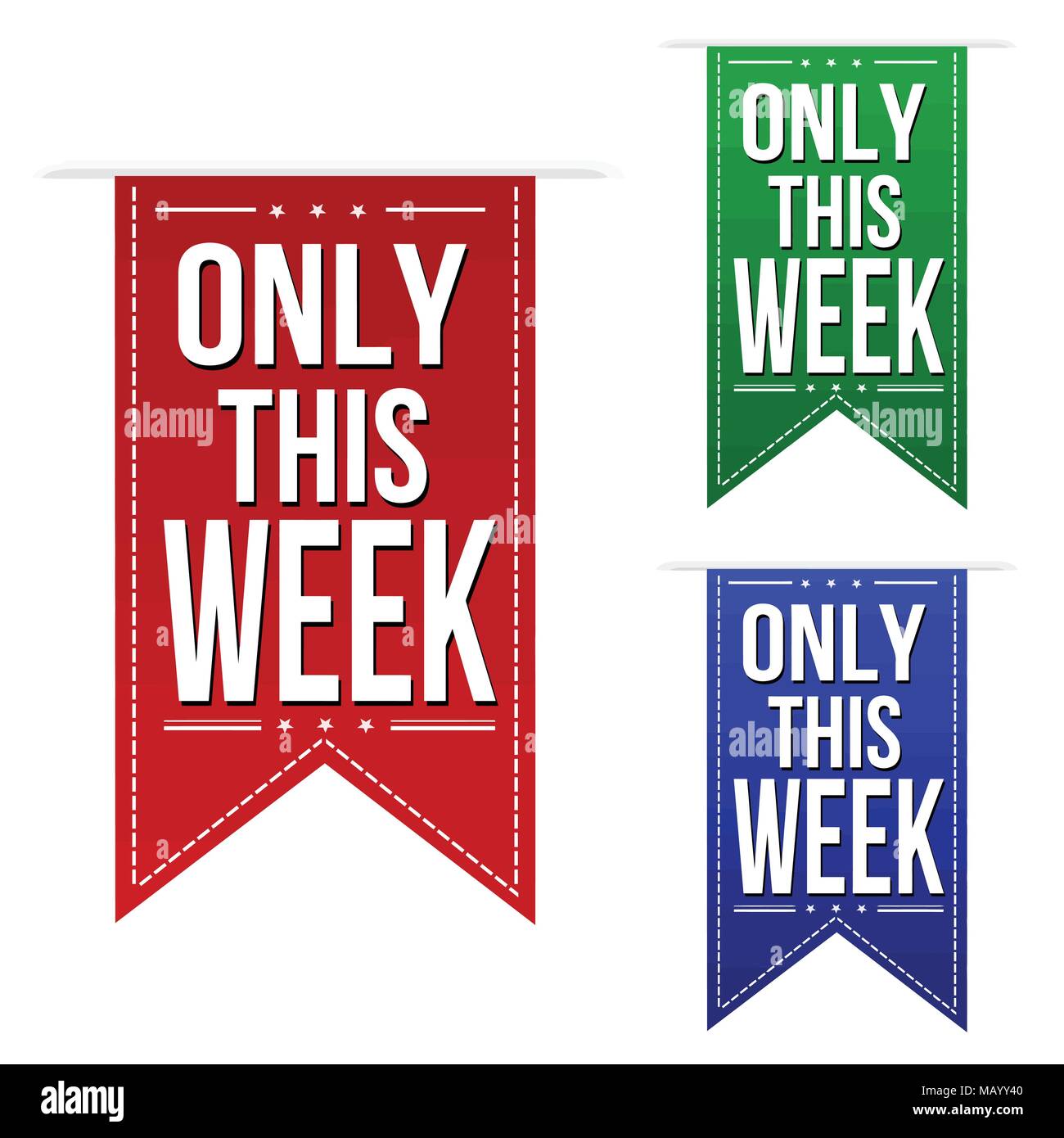 Only this week banner design set on white background, vector ...