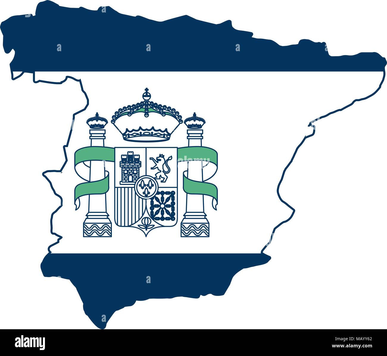 spain map flag shield national emblem Stock Vector Image & Art - Alamy