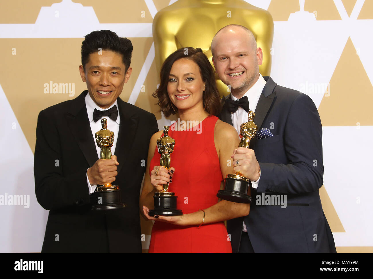 90th Annual Academy Awards - Press Room Featuring: Kazuhiro Tsuji, Lucy ...