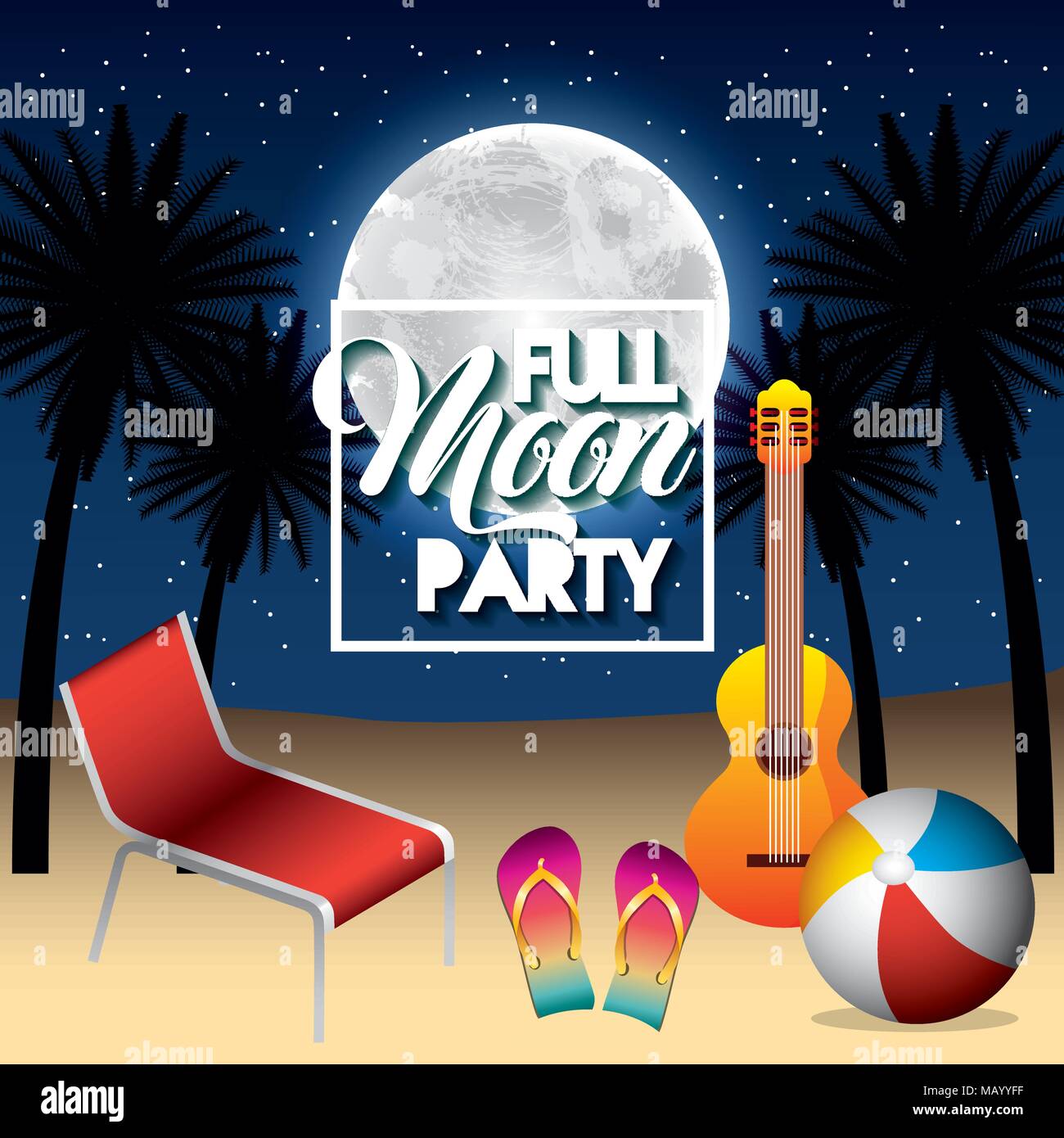full moon party summer Stock Vector Image & Art - Alamy