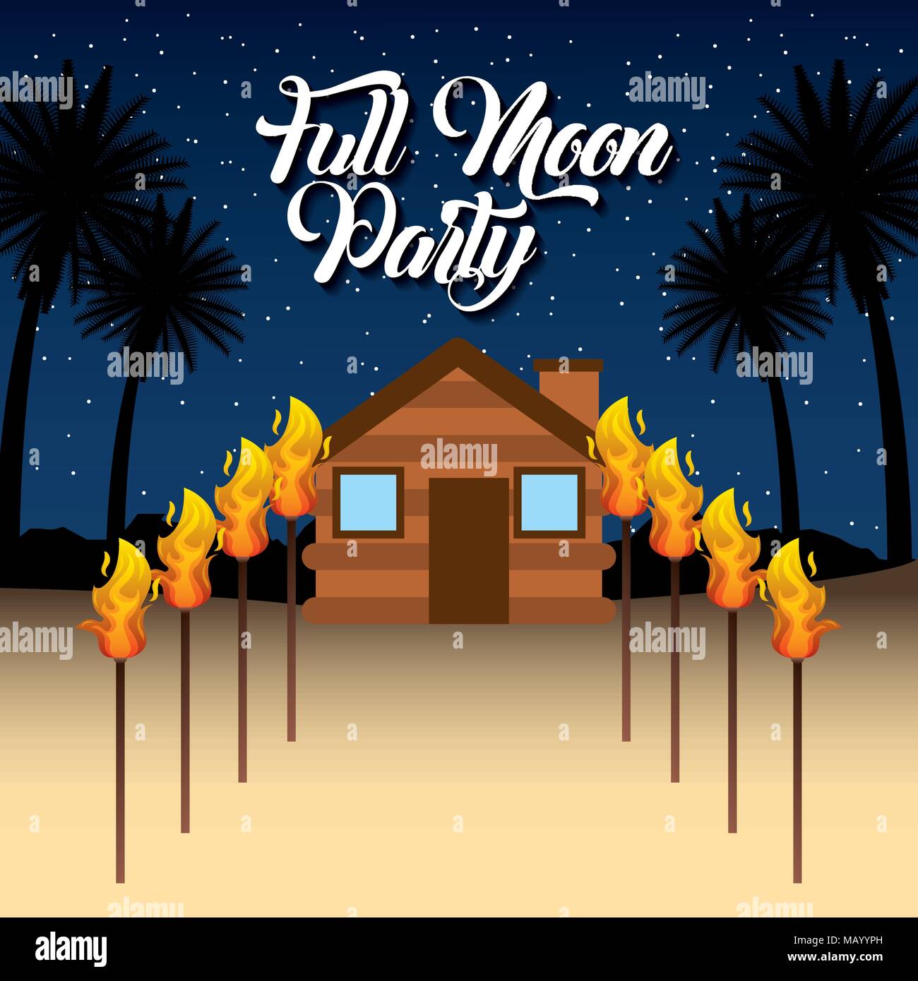 full moon party summer Stock Vector Image & Art - Alamy