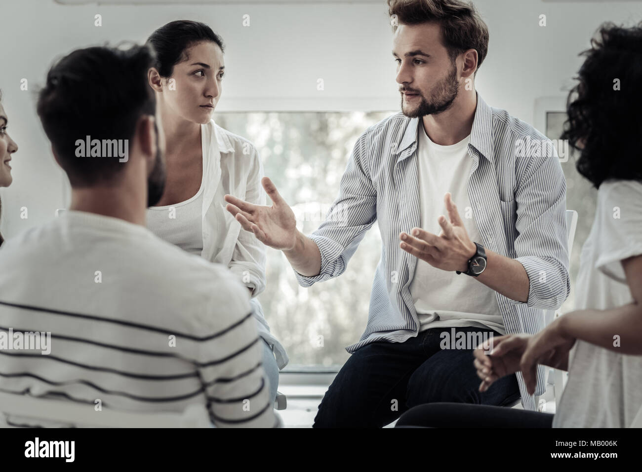 Group therapy session young hi-res stock photography and images - Alamy