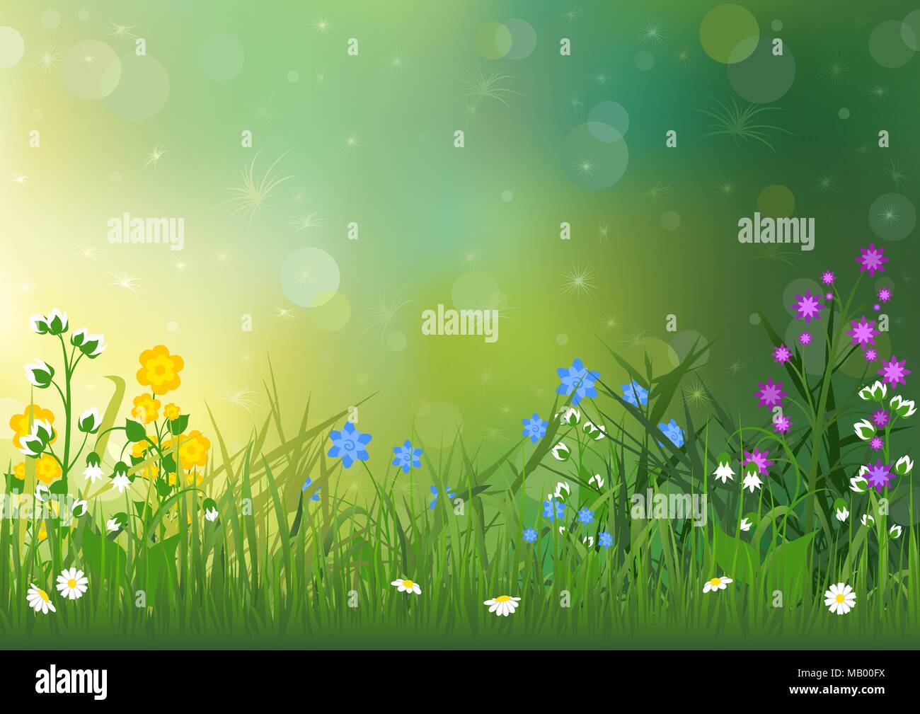 Spring Background with Colorful Flowers Stock Vector Image & Art - Alamy