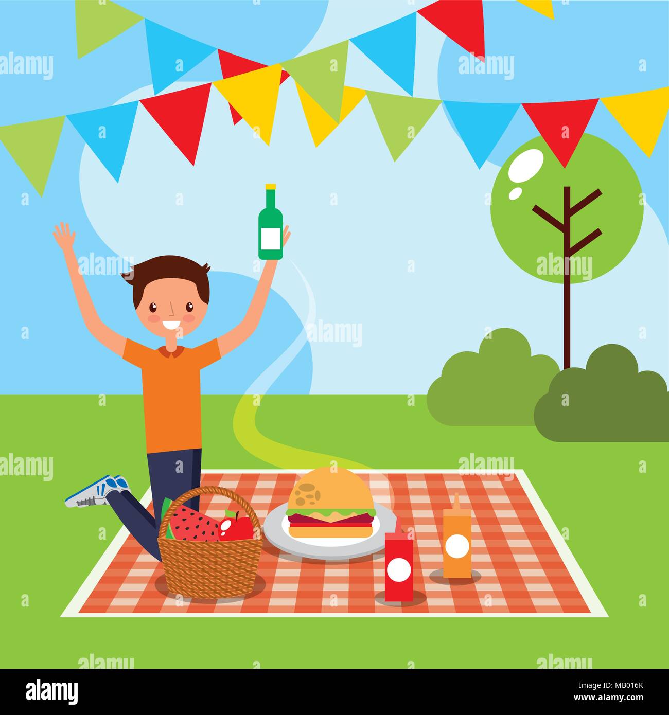 happy people picnic Stock Vector Image & Art - Alamy