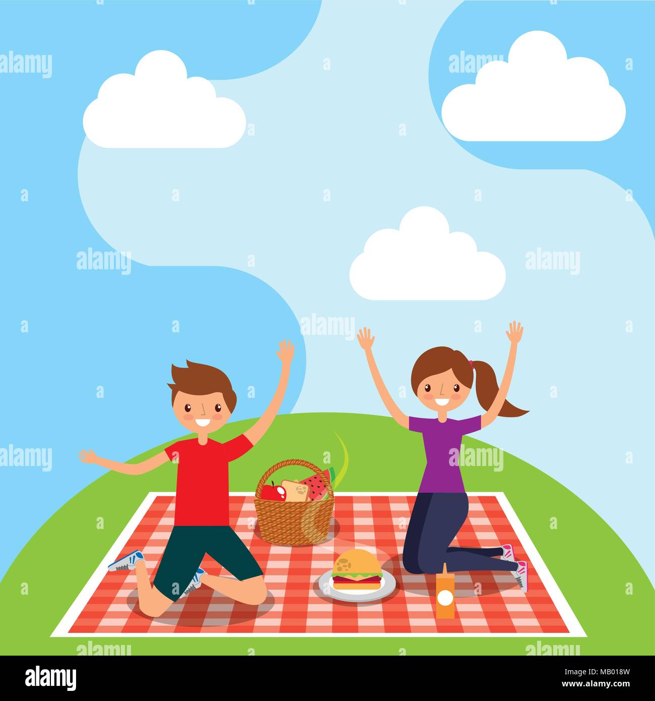 happy people picnic Stock Vector Image & Art - Alamy