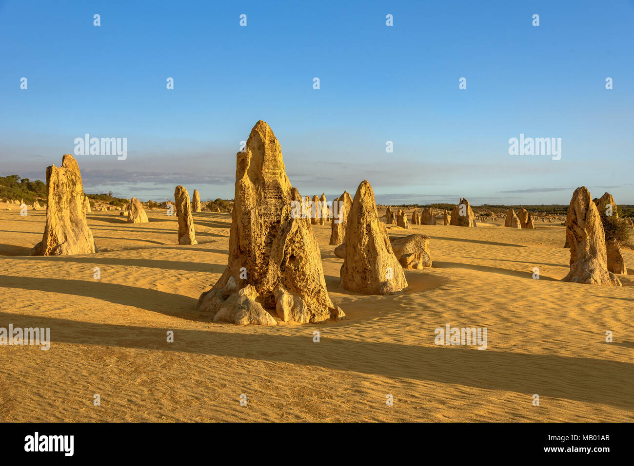 A wide angle shot of the rock formations at the Pinnacles, Australia ...