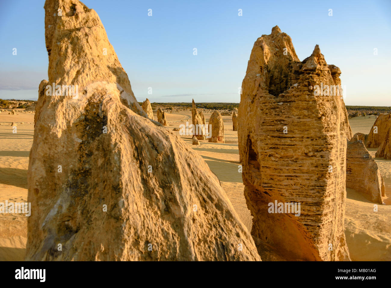 A closer shot of the rock formations at the Pinnacles, Australia Stock ...