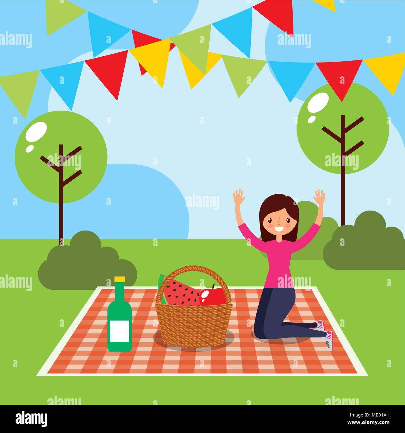 happy people picnic Stock Vector Image & Art - Alamy
