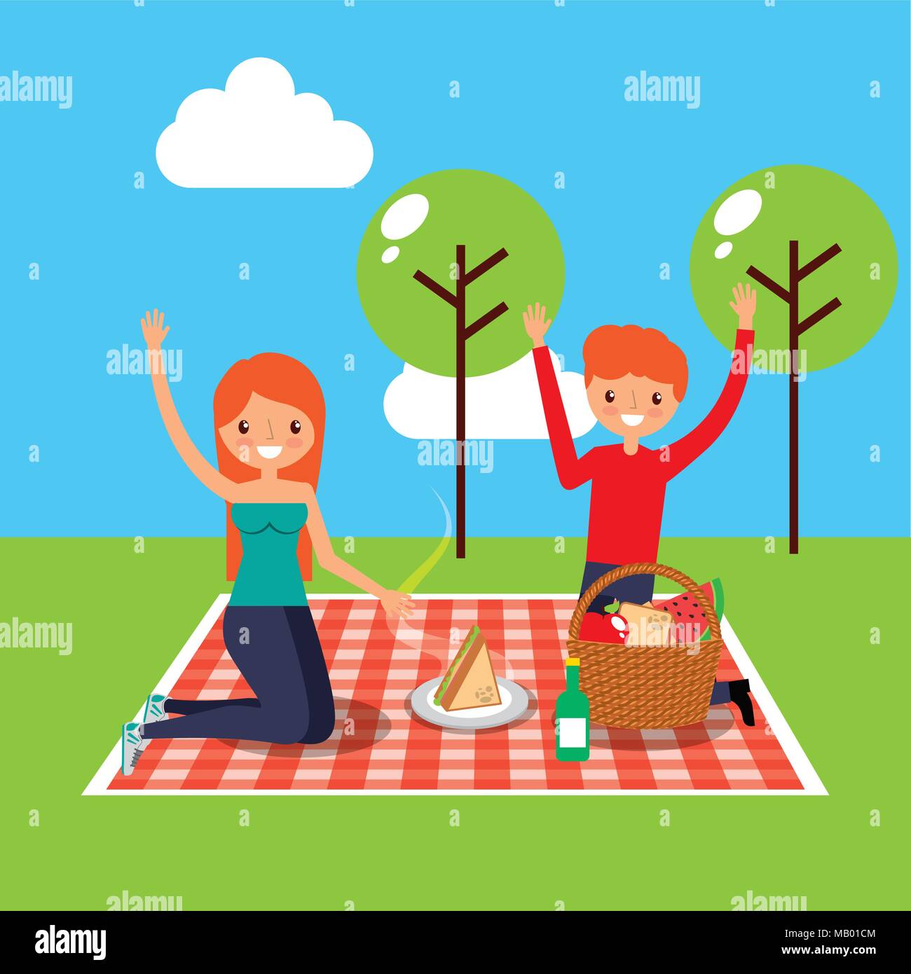 happy people picnic Stock Vector Image & Art - Alamy
