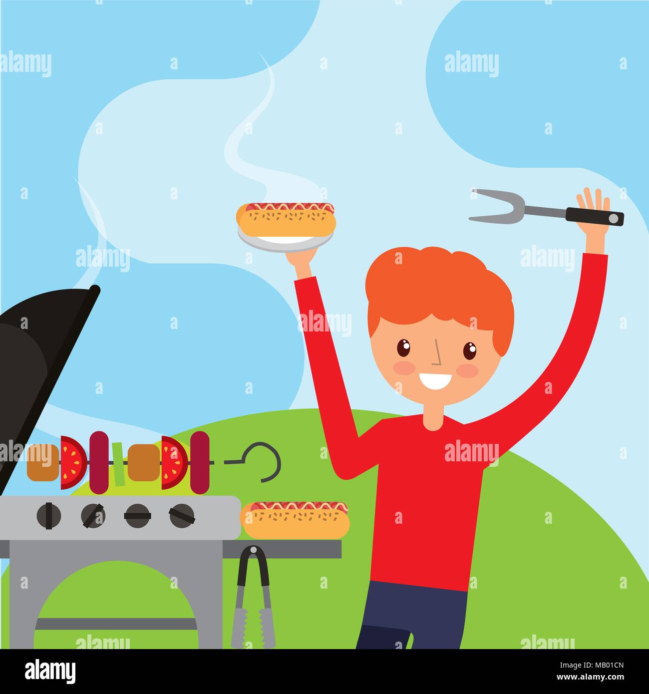 Grill picnic basket Stock Vector Images - Alamy