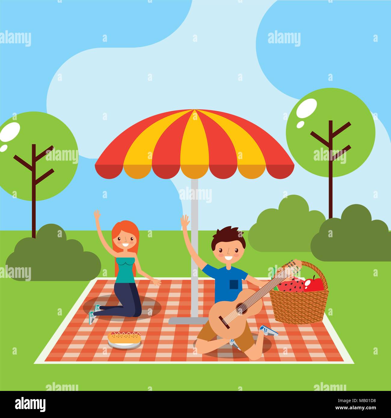 Summer picnic rain Stock Vector Images - Alamy