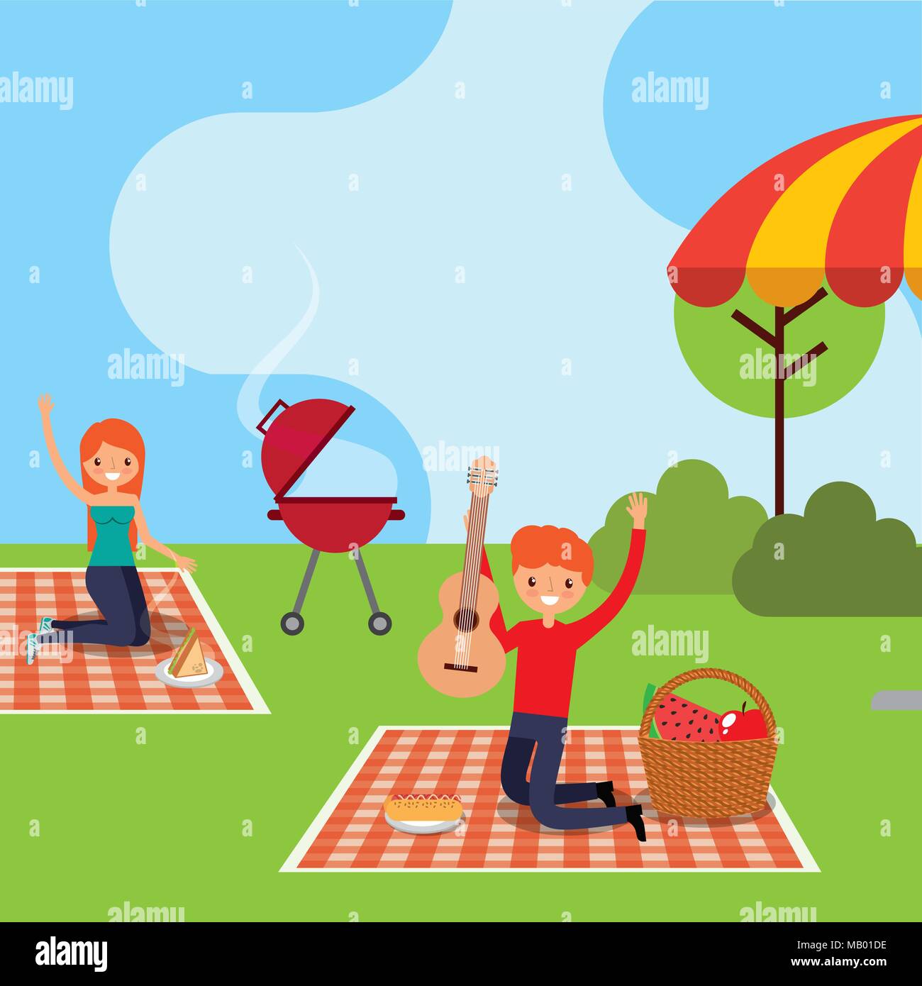 happy people picnic Stock Vector Image & Art - Alamy